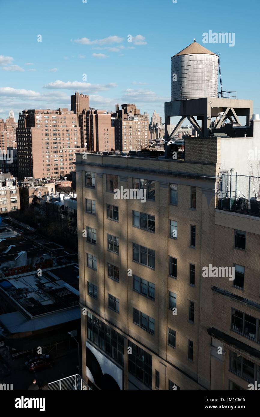 Water tanks on the roof of a apartment building manhattan new york ...