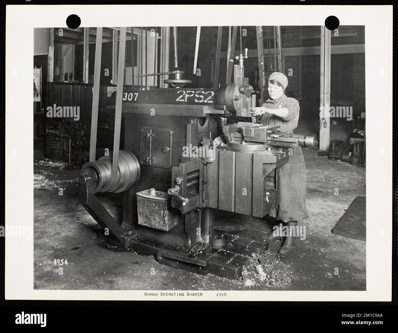 Woman operating shaper , Armories, Ordnance industry, Machinery ...