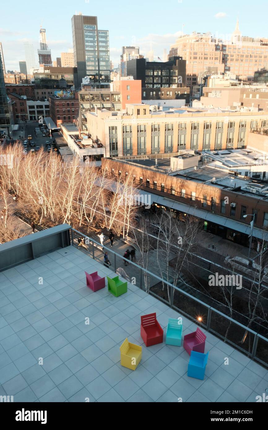 New York, United States: The rooftop view of the Whitney Museum of Art ...