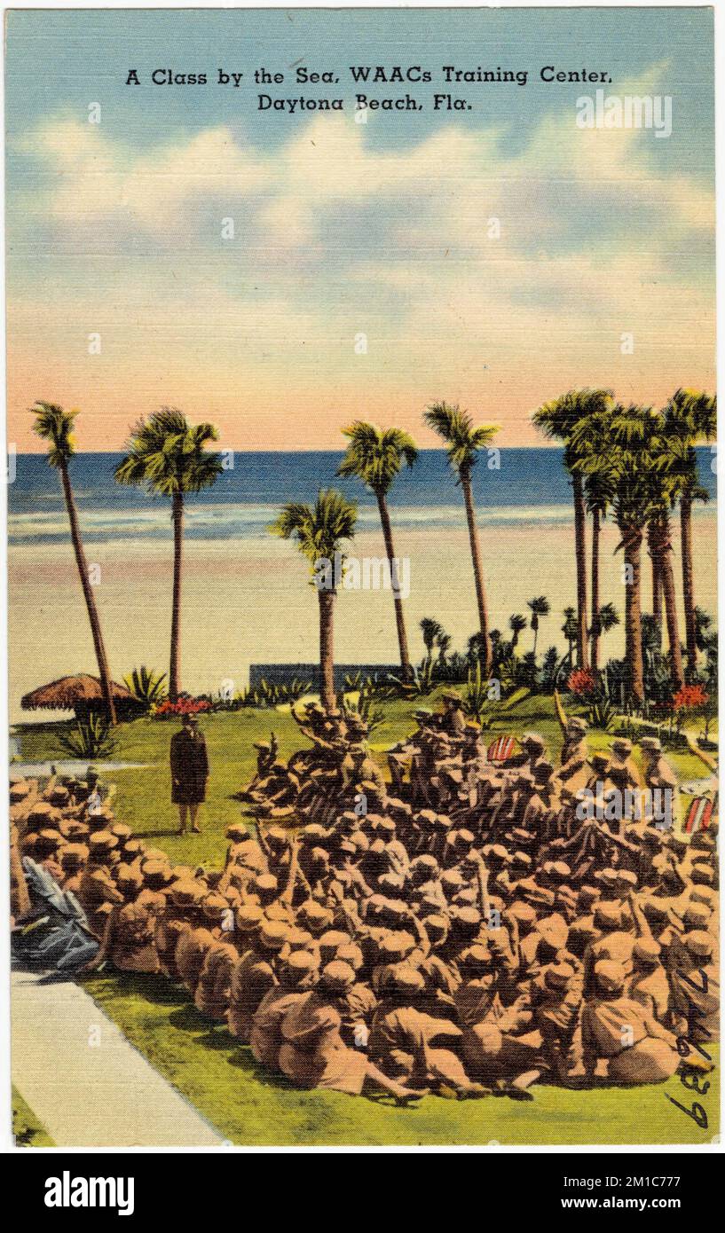 A class by the sea, WAACs training center, Daytona Beach, Florida ...