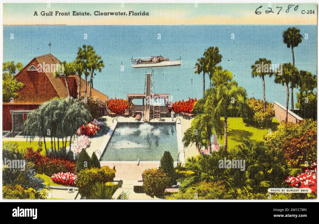 A Gulf front estate, Clearwater, Florida , Houses, Tichnor Brothers ...