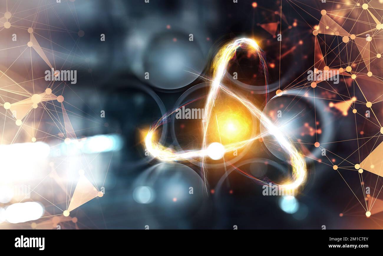 Nanotechnology, Molecule model image . Mixed media Stock Photo - Alamy