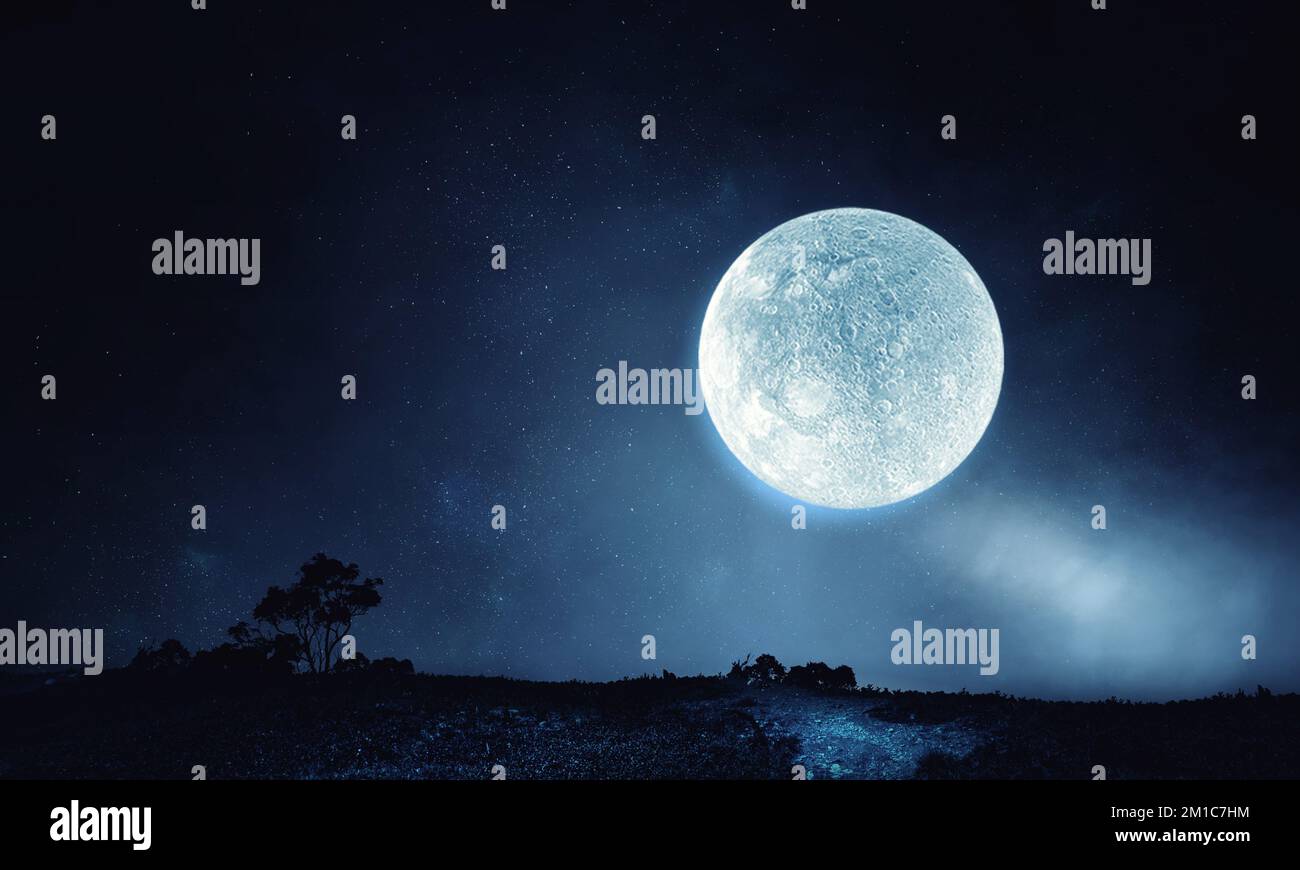 Spooky night image . Mixed media Stock Photo - Alamy