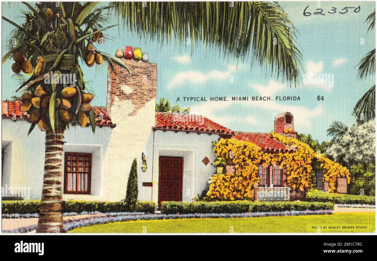 A typical home, Miami Beach, Florida , Houses, Tichnor Brothers ...
