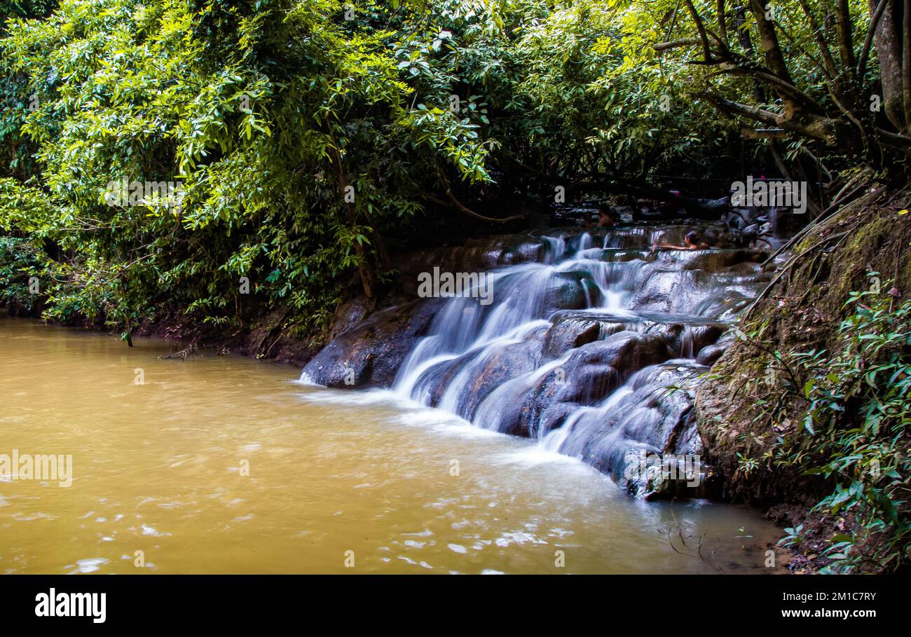 Namtok Ron Khlong Thom, hotspring Waterfall in Krabi, Thailand Stock ...