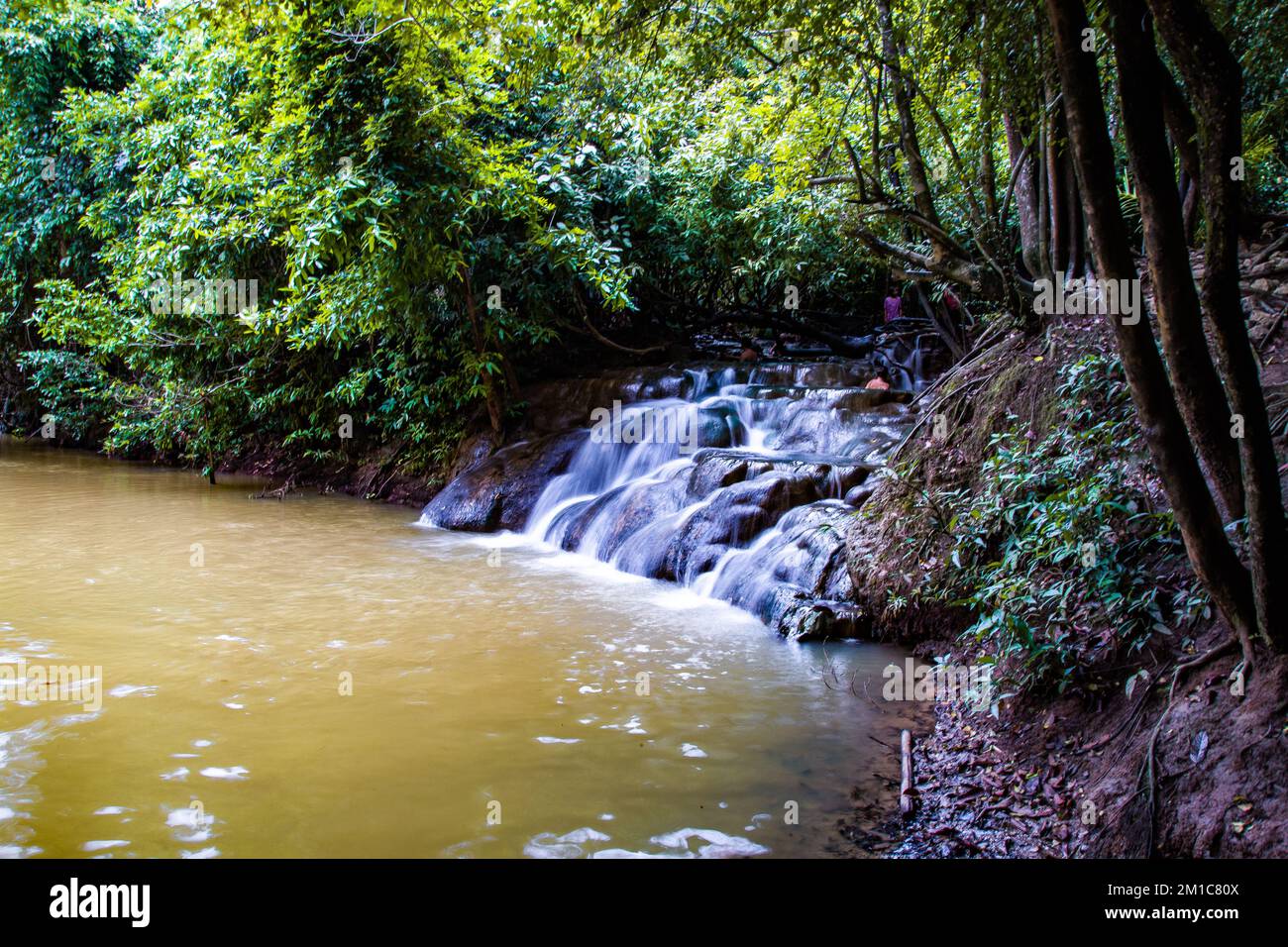 Namtok Ron Khlong Thom, hotspring Waterfall in Krabi, Thailand Stock ...
