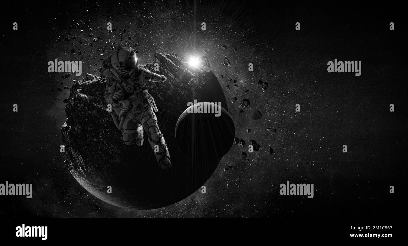 Astronaut and space exploration theme Stock Photo - Alamy