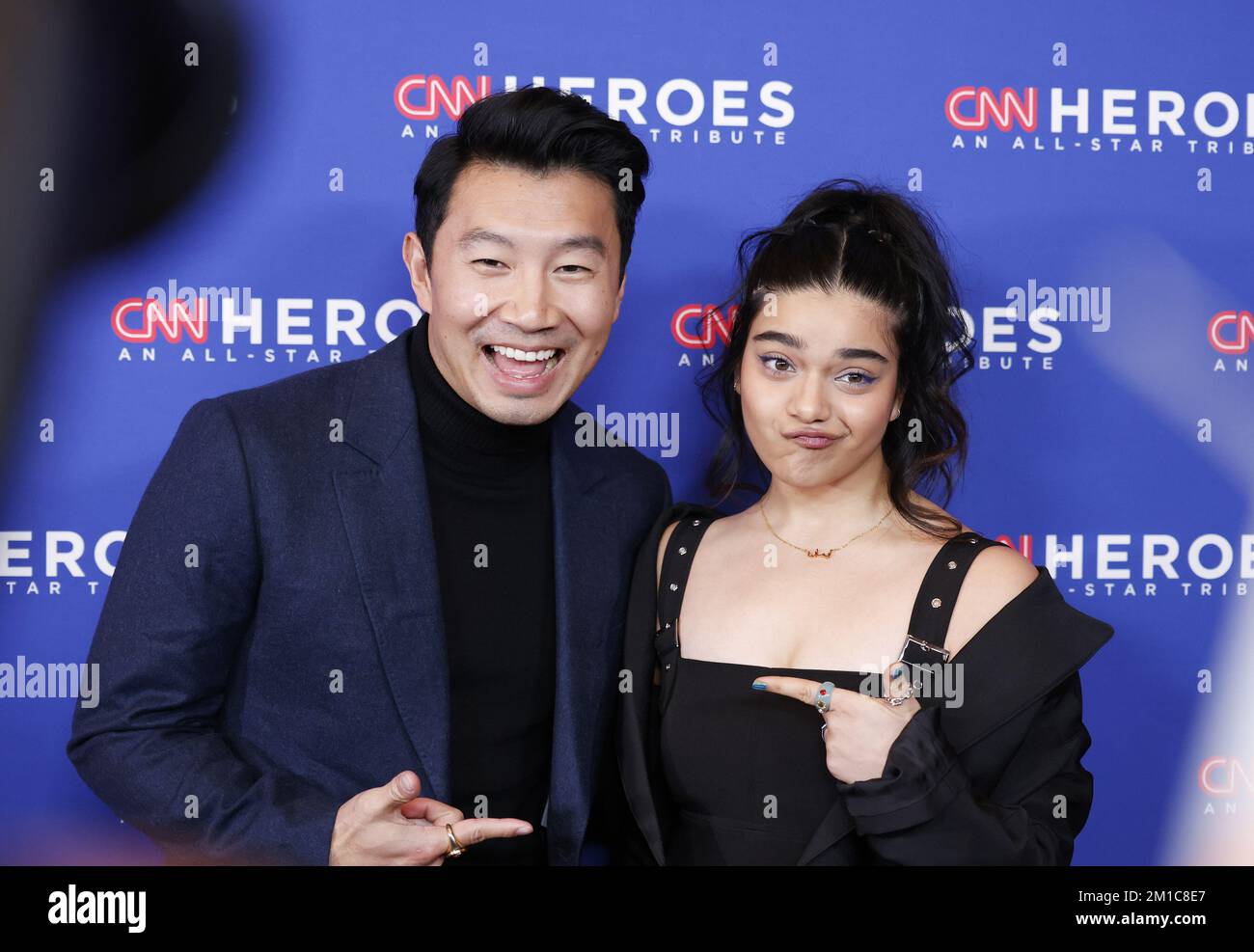 New York, United States. 11th Dec, 2022. Simu Liu and Iman Vellani ...