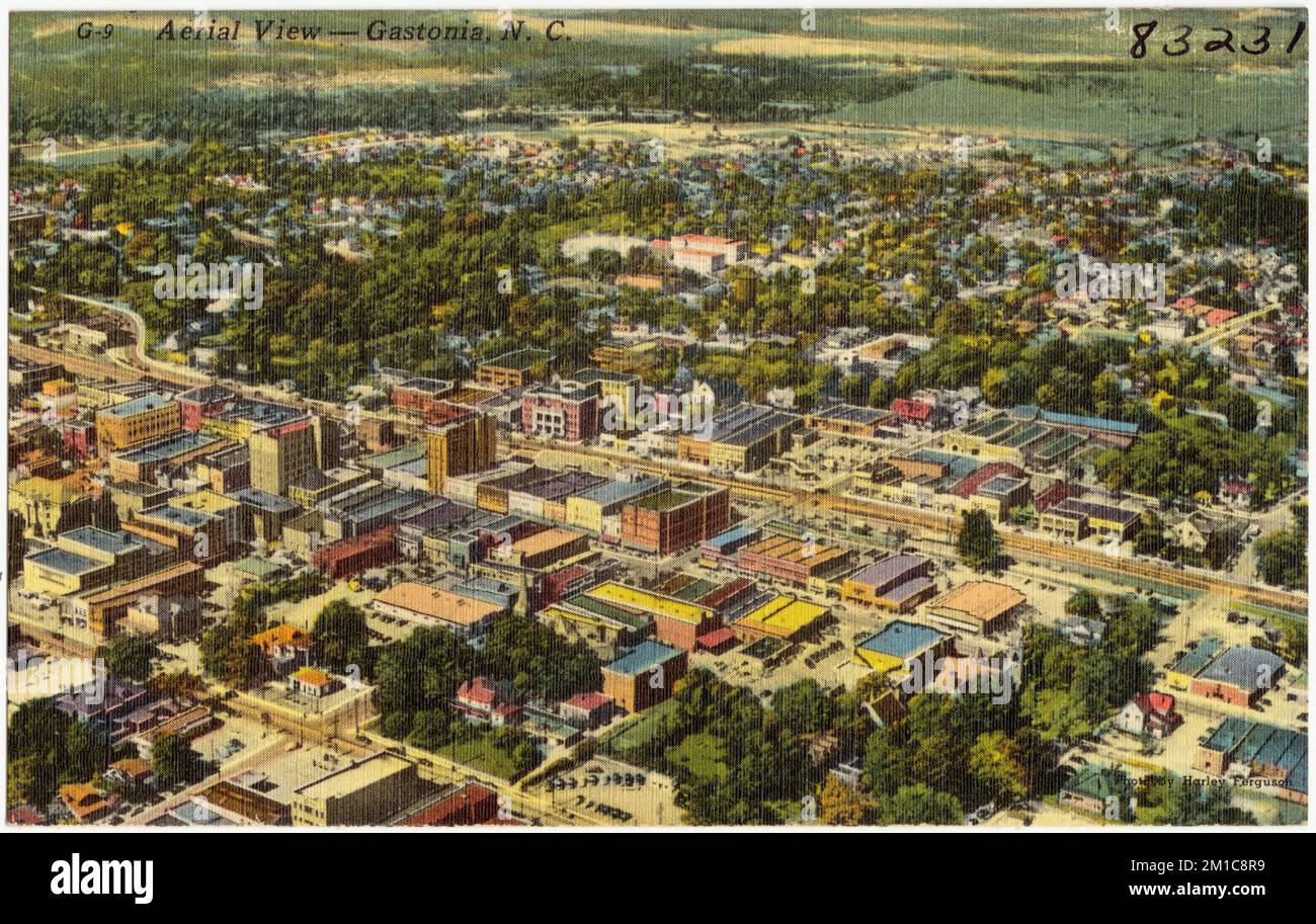 Aerial view -- Gastonia, N. C. , Cities & towns, Tichnor Brothers ...