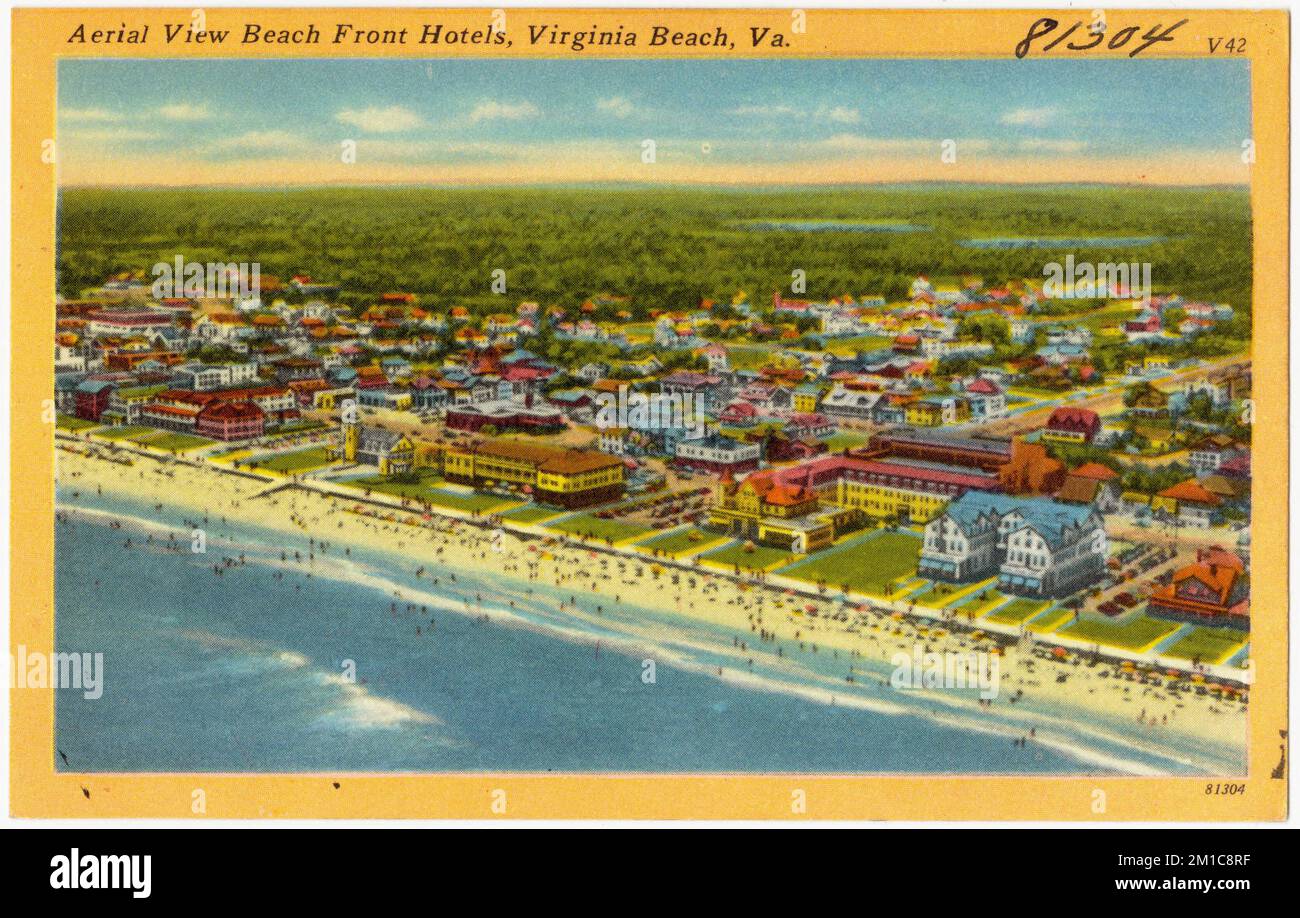 Aerial view beach front hotels, Virginia Beach, Va. , Beaches, Cities ...