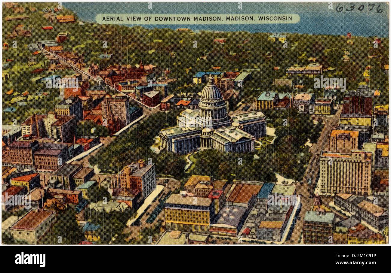 Aerial view of Downtown Madison, Madison, Wisconsin , Cities & towns ...