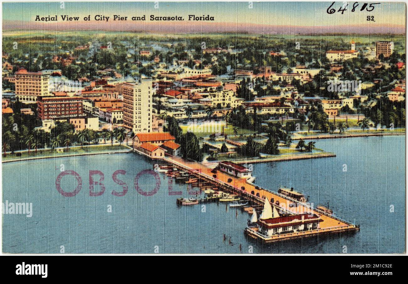 Aerial view of city pier and Sarasota, Florida , Cities & towns ...
