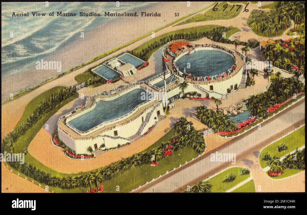 Aerial view of Marine Studios, Marineland, Florida , Tichnor Brothers ...