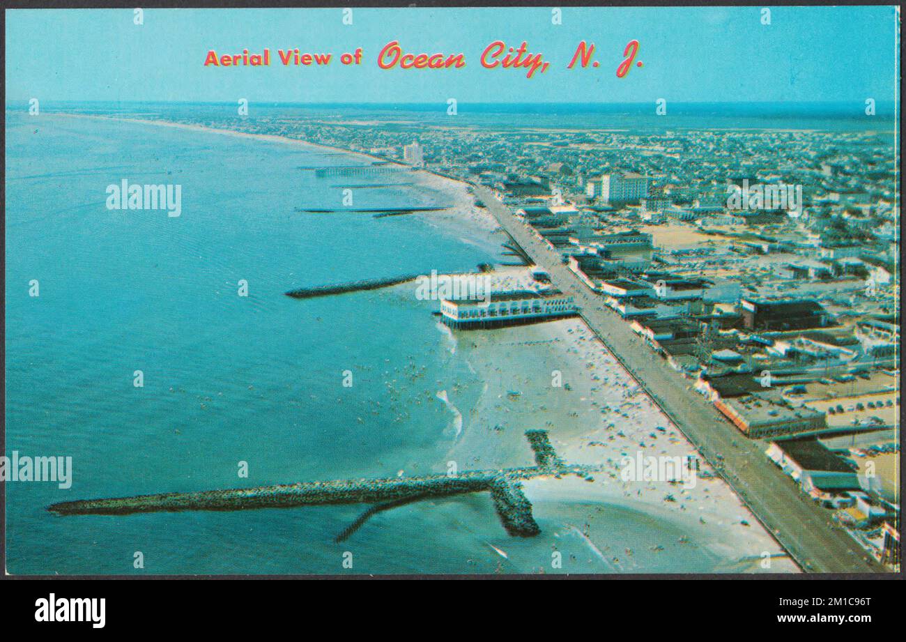 Aerial view of Ocean City, N. J. , Beaches, Cities & towns, Tichnor ...
