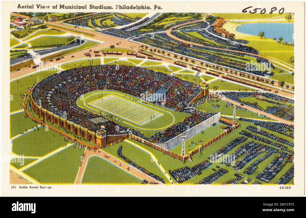 Aerial view of Municipal Stadium, Philadelphia, Pa. , Stadiums, Tichnor ...