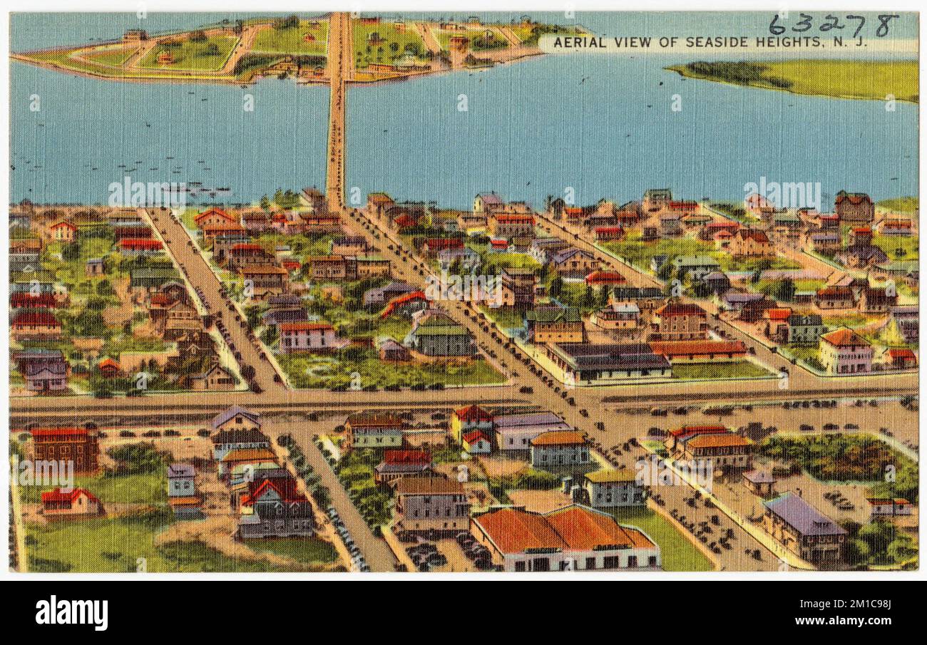 Aerial view of Seaside Heights, N. J. , Bridges, Seas, Cities & towns ...