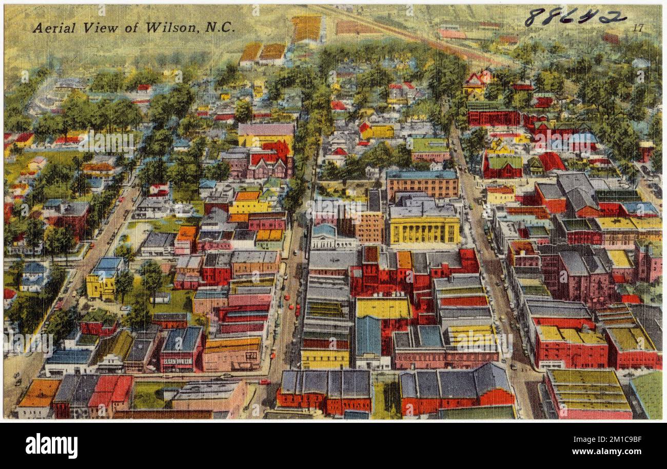 Aerial view of Wilson, N.C. , Cities & towns, Tichnor Brothers ...