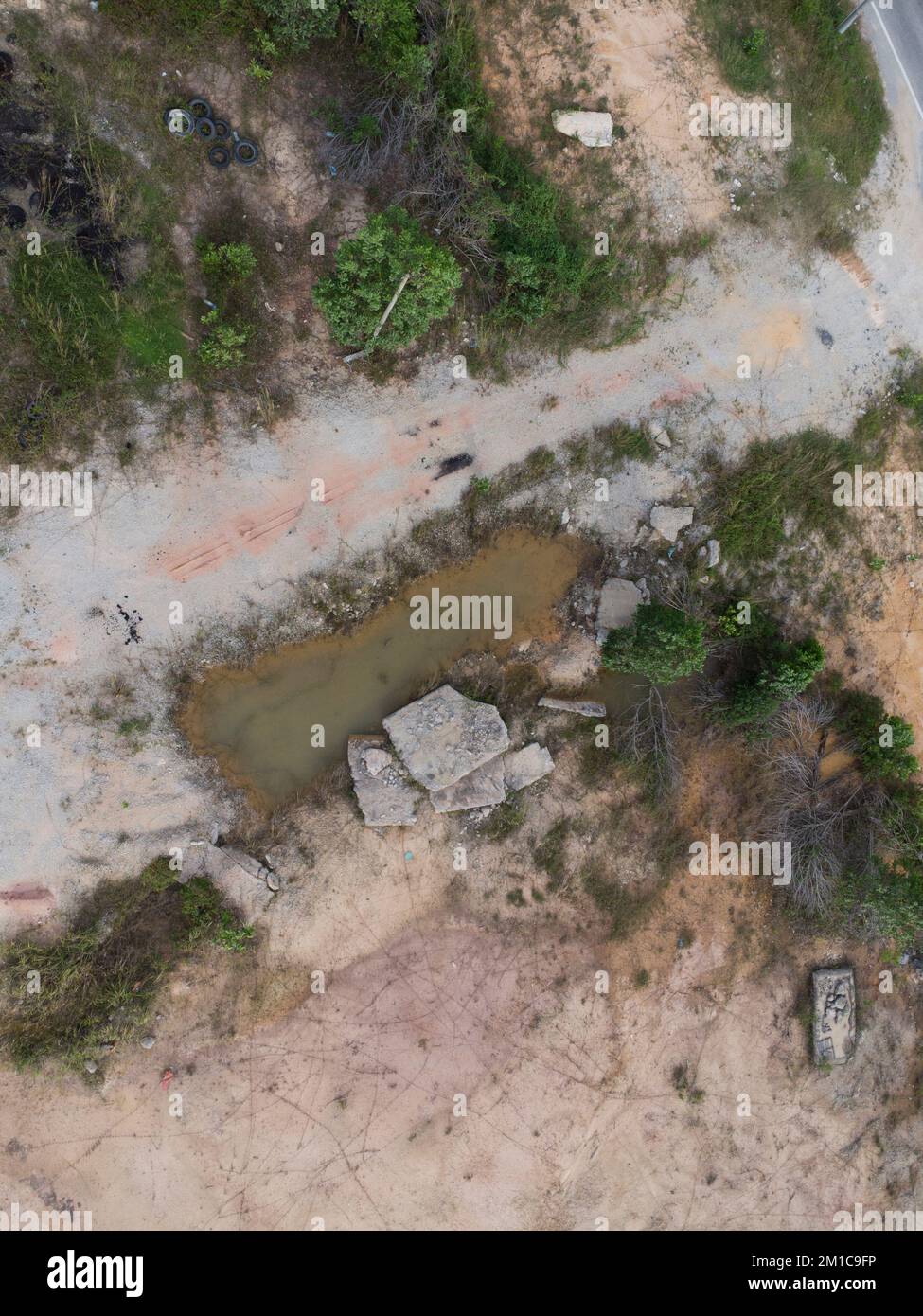 Big pothole puddle on isolated hi-res stock photography and images - Alamy