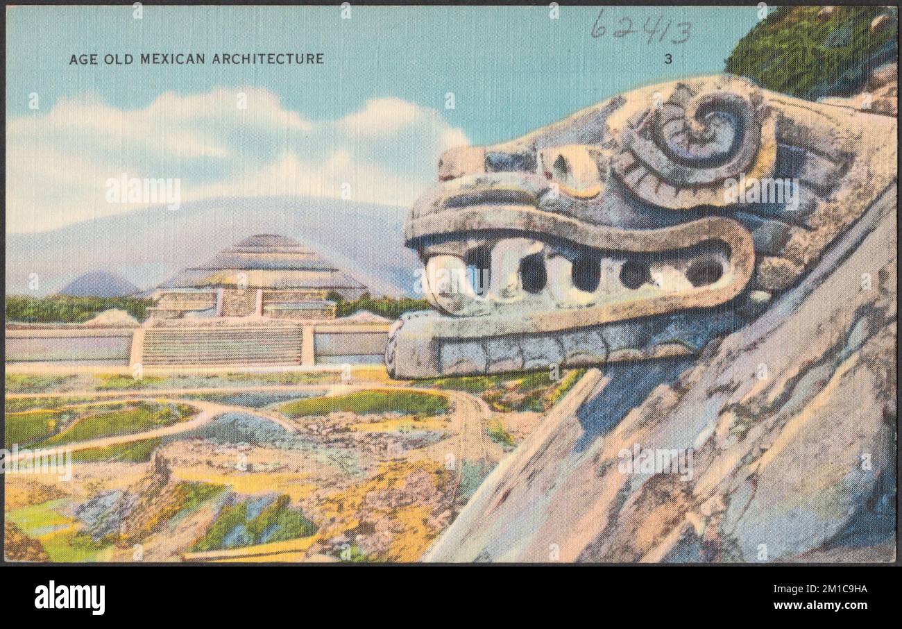 Age old Mexican architecture , Pyramids, Tichnor Brothers Collection ...