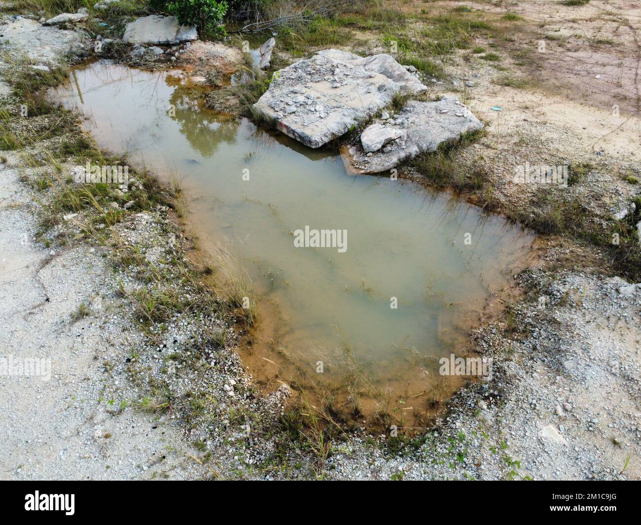 Big pothole puddle on isolated hi-res stock photography and images - Alamy