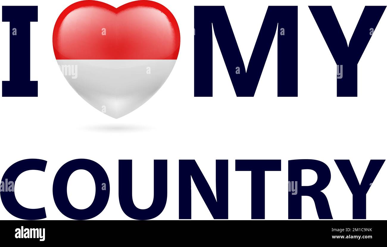 Heart with Monegasque flag colors. I Love My Country - Monaco Stock ...