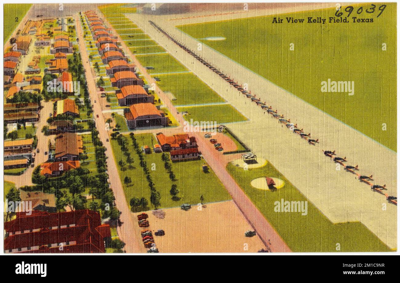Air view Kelly Field, Texas , Military facilities, Tichnor Brothers ...