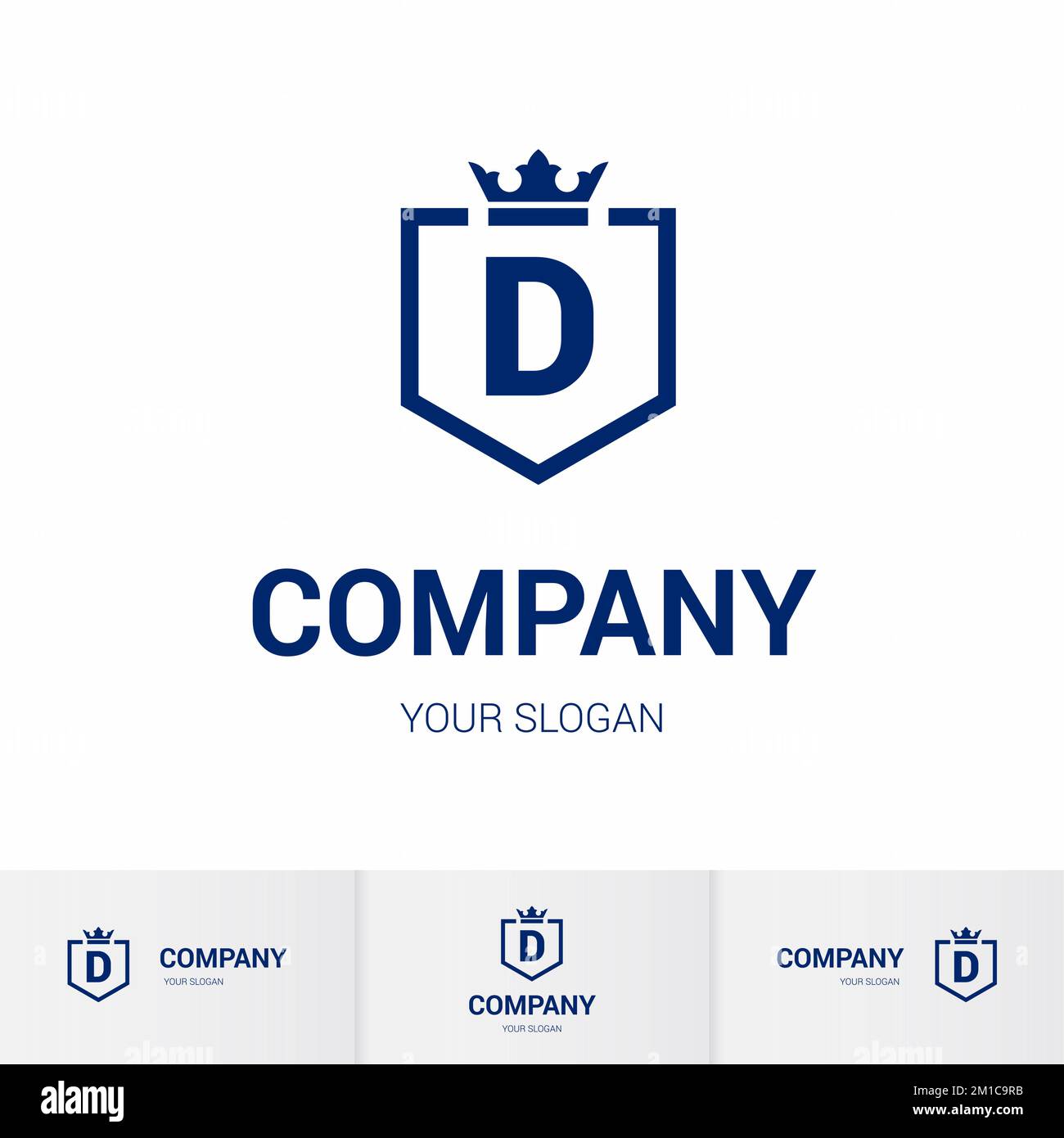 Illustration of Shield Badge-Shape with letter D in the Middle and ...