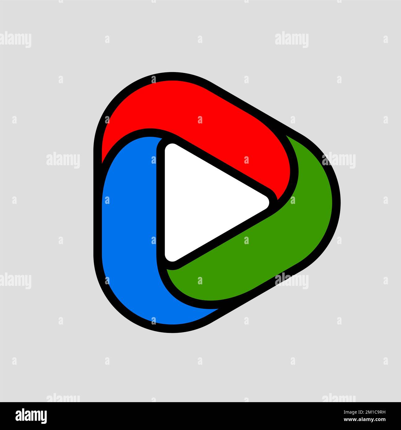 Media Play Icon for Technology Design with Colorful Style Concept ...