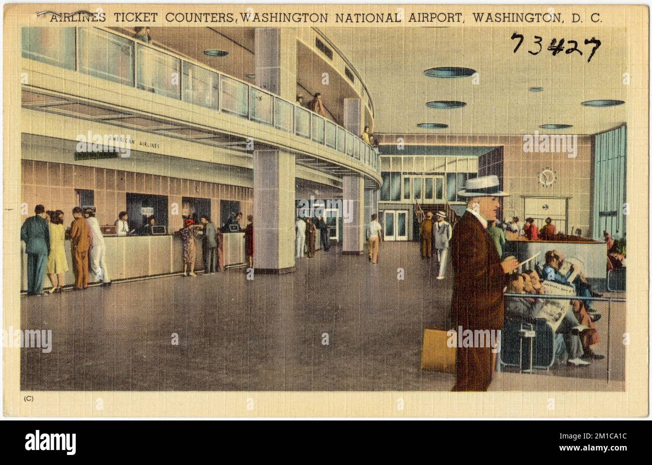 Airline ticket counters, Washington National Airport, Washington, D. C ...