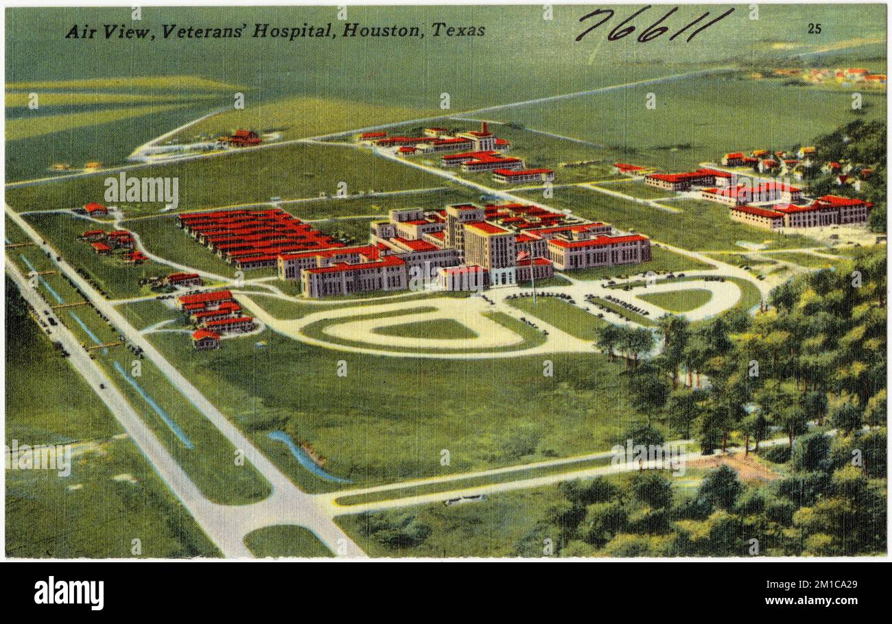 Air view, Veterans' Hospital, Houston, Texas , Hospitals, Tichnor ...