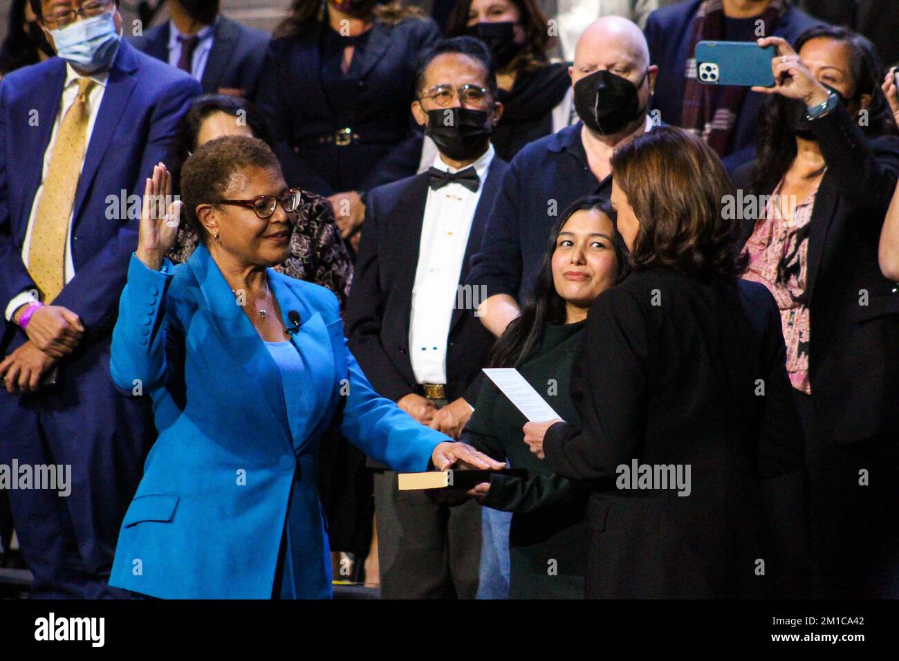 Los Angeles, USA. 11th Dec, 2022. Karen Bass takes the oath of office ...