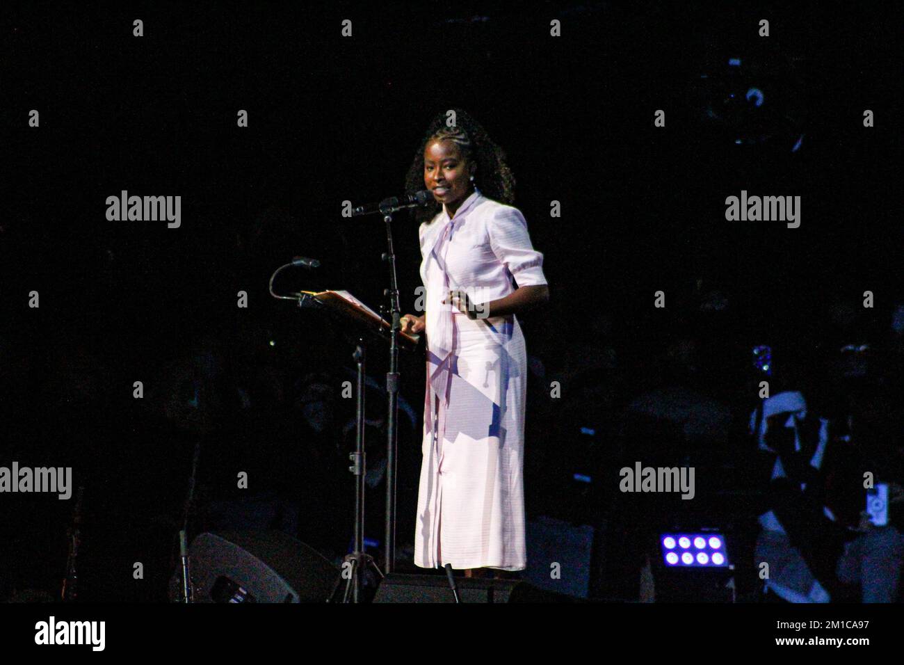 Los Angeles, USA. 11th Dec, 2022. Amanda Gorman recites a poem at the ...