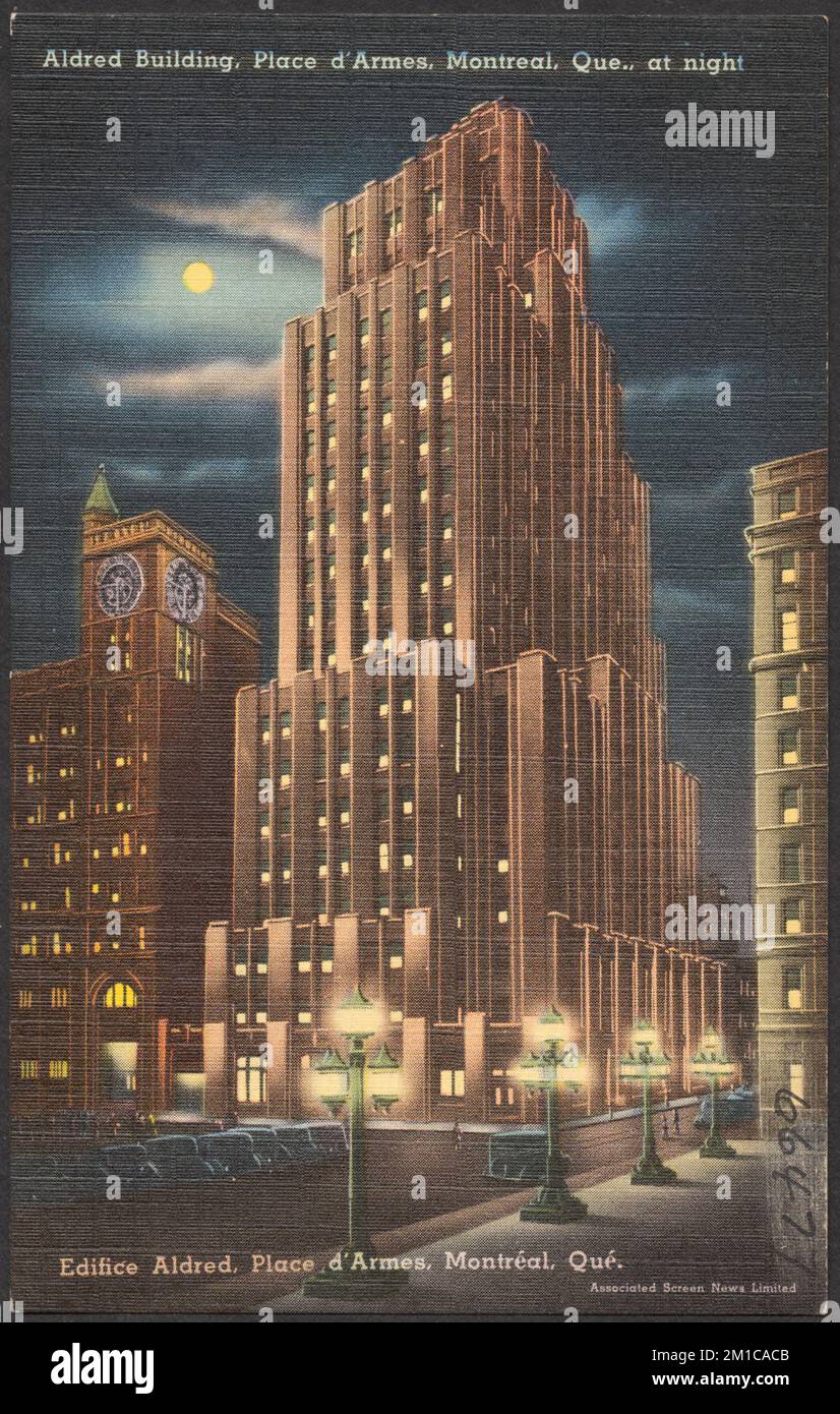 Alfred Building, Place d'Armes, Montreal, Que., at night - Edifice ...