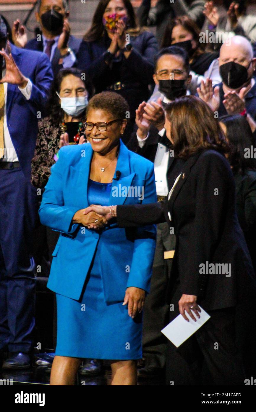 Los Angeles, USA. 11th Dec, 2022. Mayor Karen Bass and Vice President ...