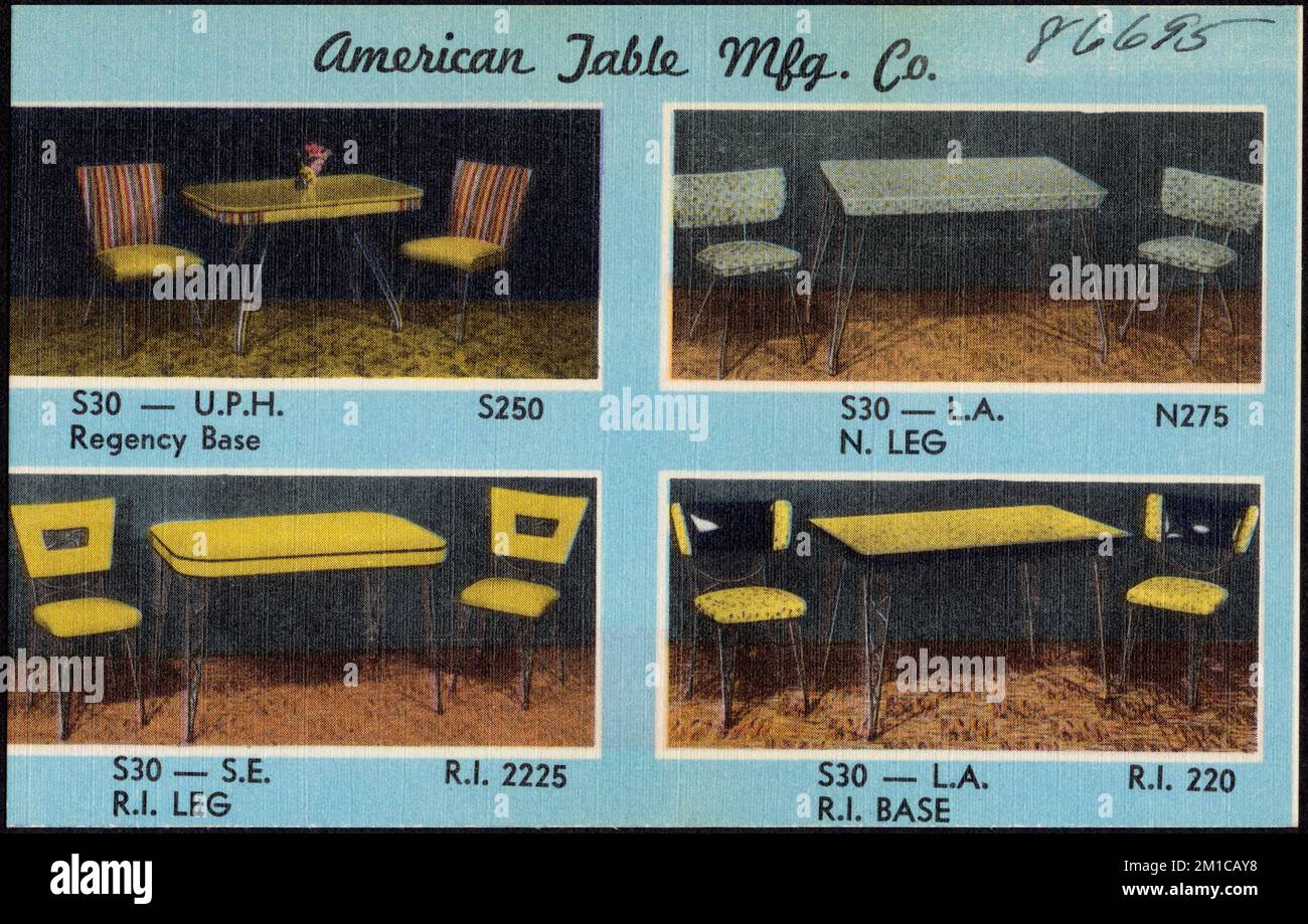 American Table Mfg. Co. , Tables, Chairs, Tichnor Brothers Collection ...