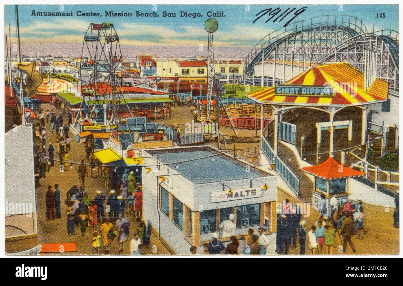 Amusement Center, Mission Beach, San Diego, Calif. , Amusement parks ...