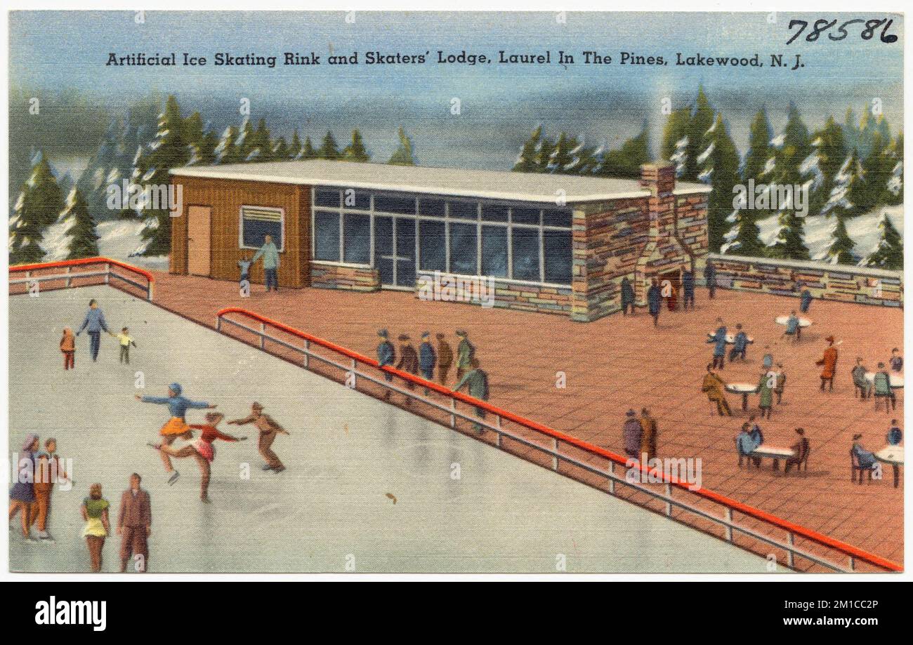 Artificial ice skating rink and skater's lodge, Laurel in the Pines ...