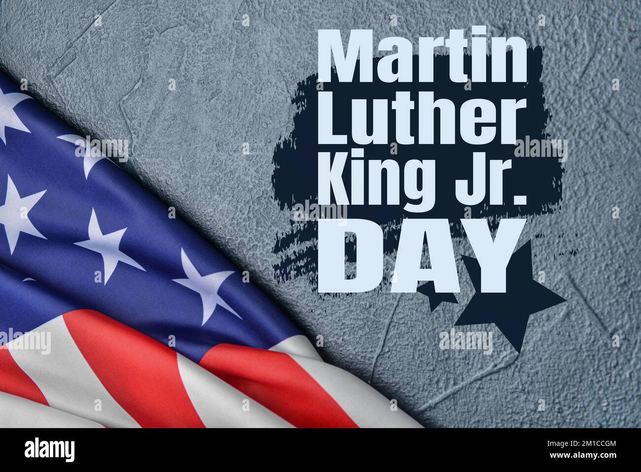 Flag of the United States of America on grunge background. Martin ...