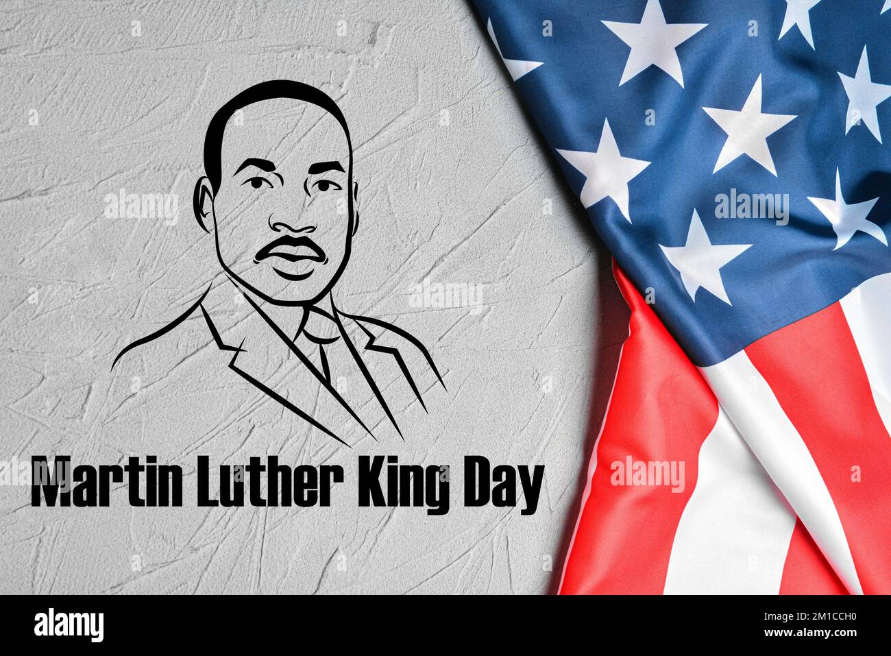 Flag of the United States of America on grunge background. Martin ...