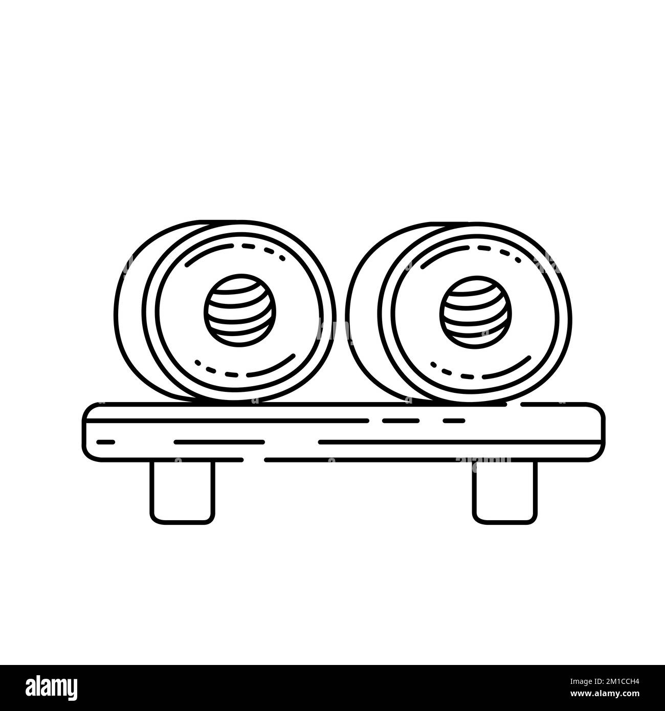 Maki sushi roll outline style vector illustration isolated on white ...