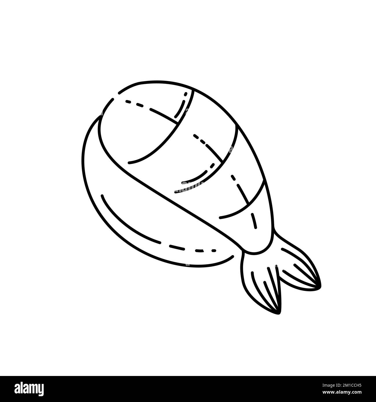 Sushi roll outline style vector illustration isolated on white ...