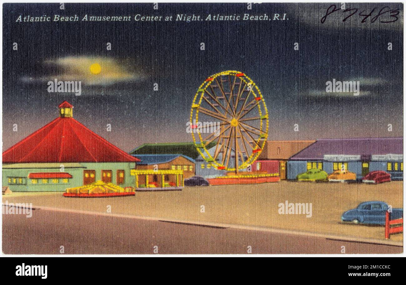 Atlantic Beach Amusement Center at night, Atlantic Beach, R.I ...