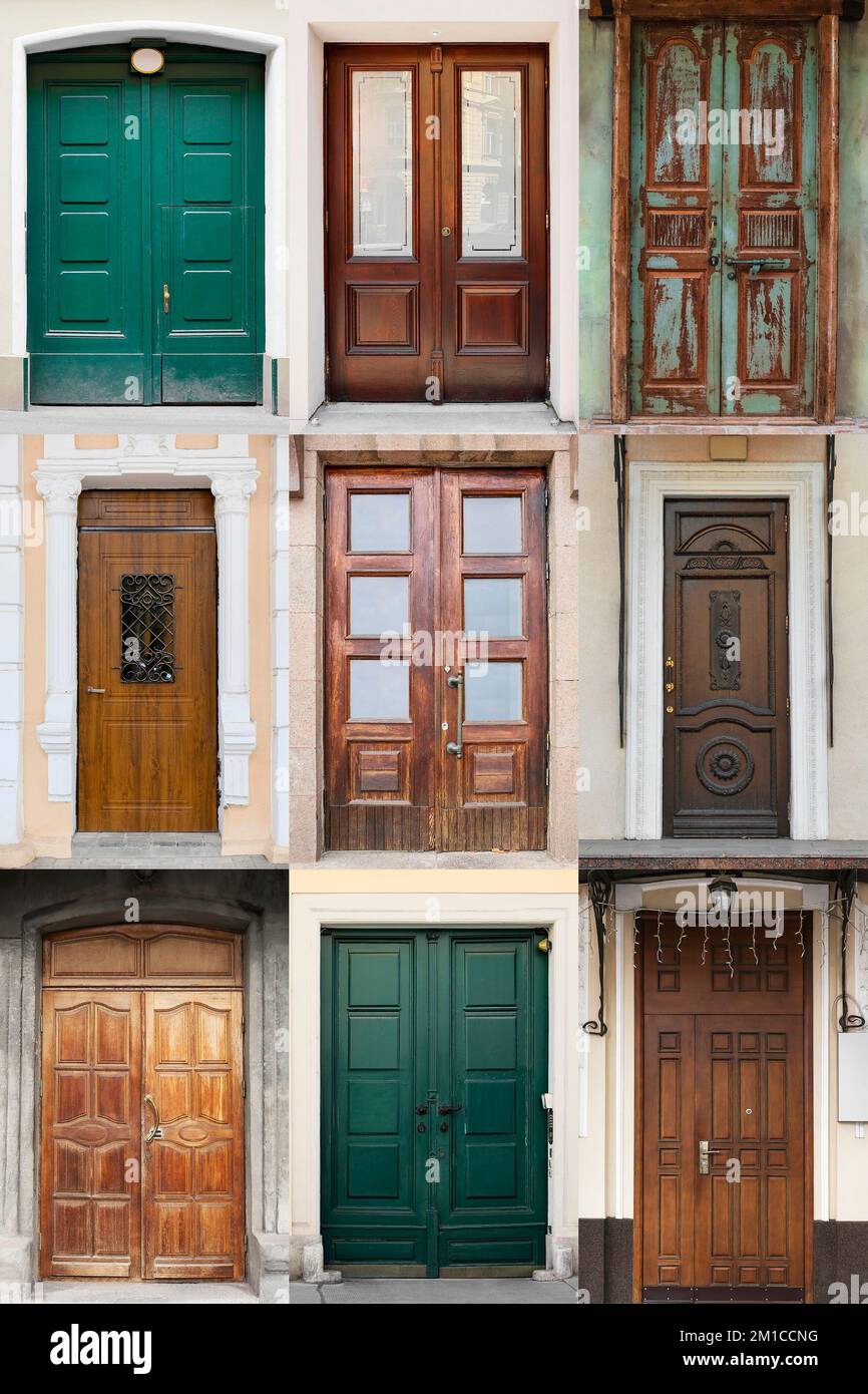 Set of beautiful old doors Stock Photo - Alamy