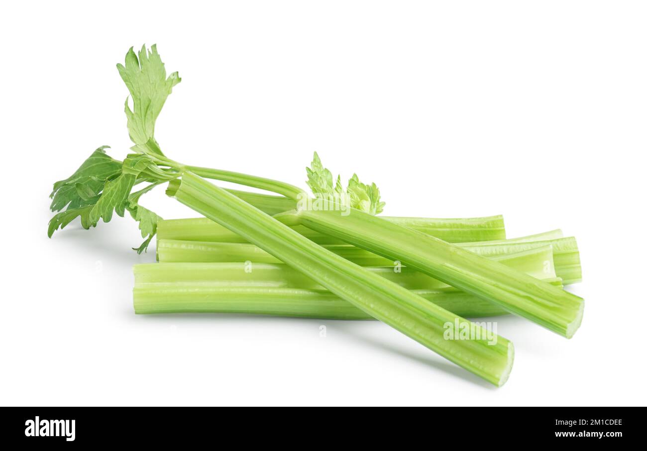 Fresh celery isolated on white background Stock Photo - Alamy