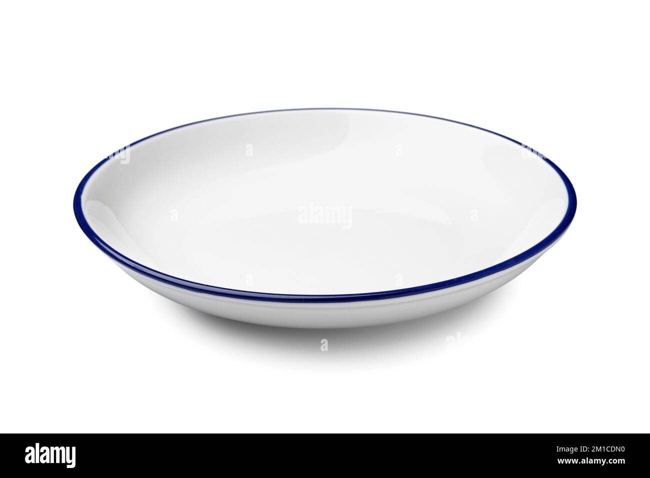 Round ceramic plate isolated on white background Stock Photo - Alamy