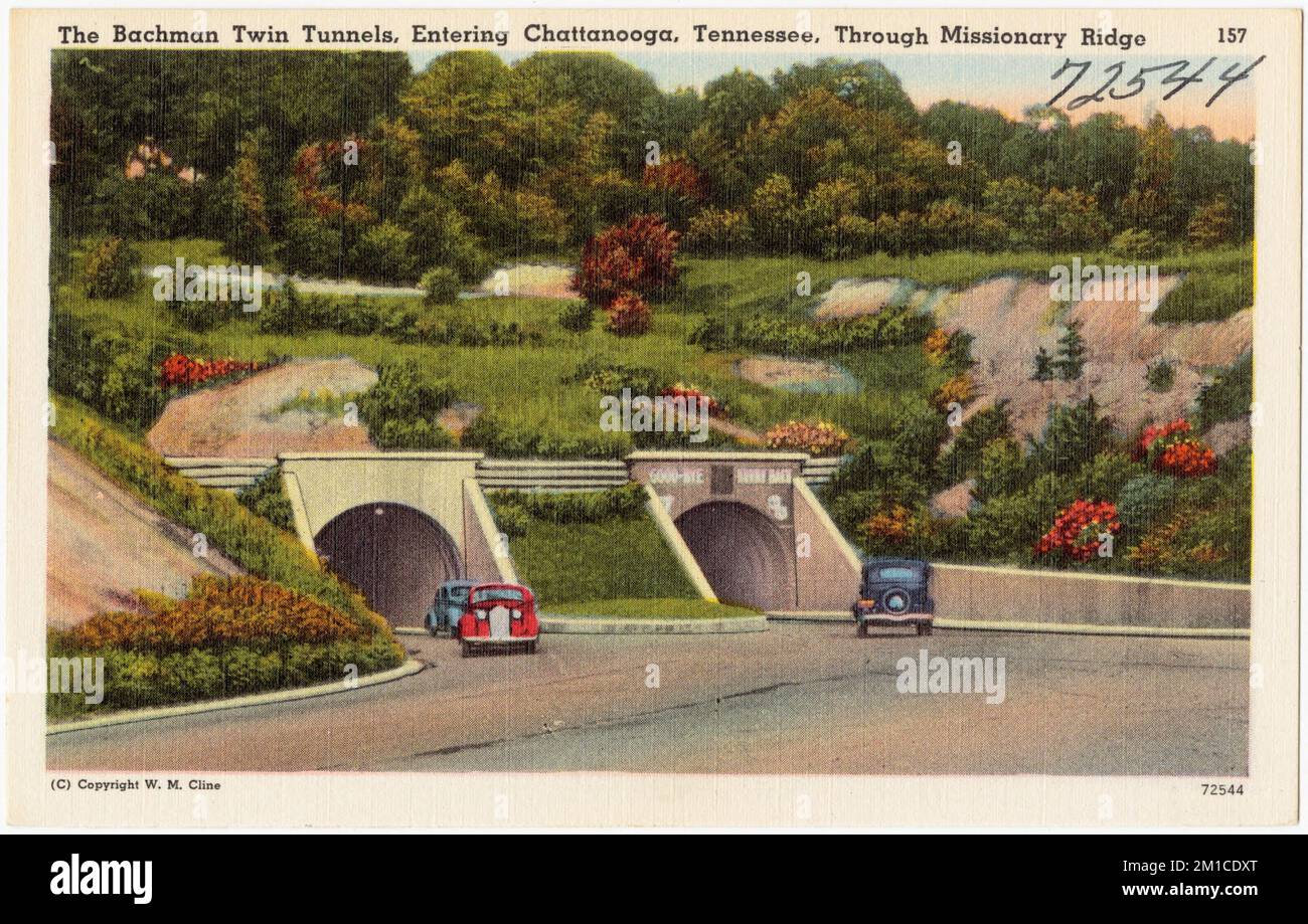 The Bachman Twin Tunnels, entering Chattanooga, Tennessee, through ...