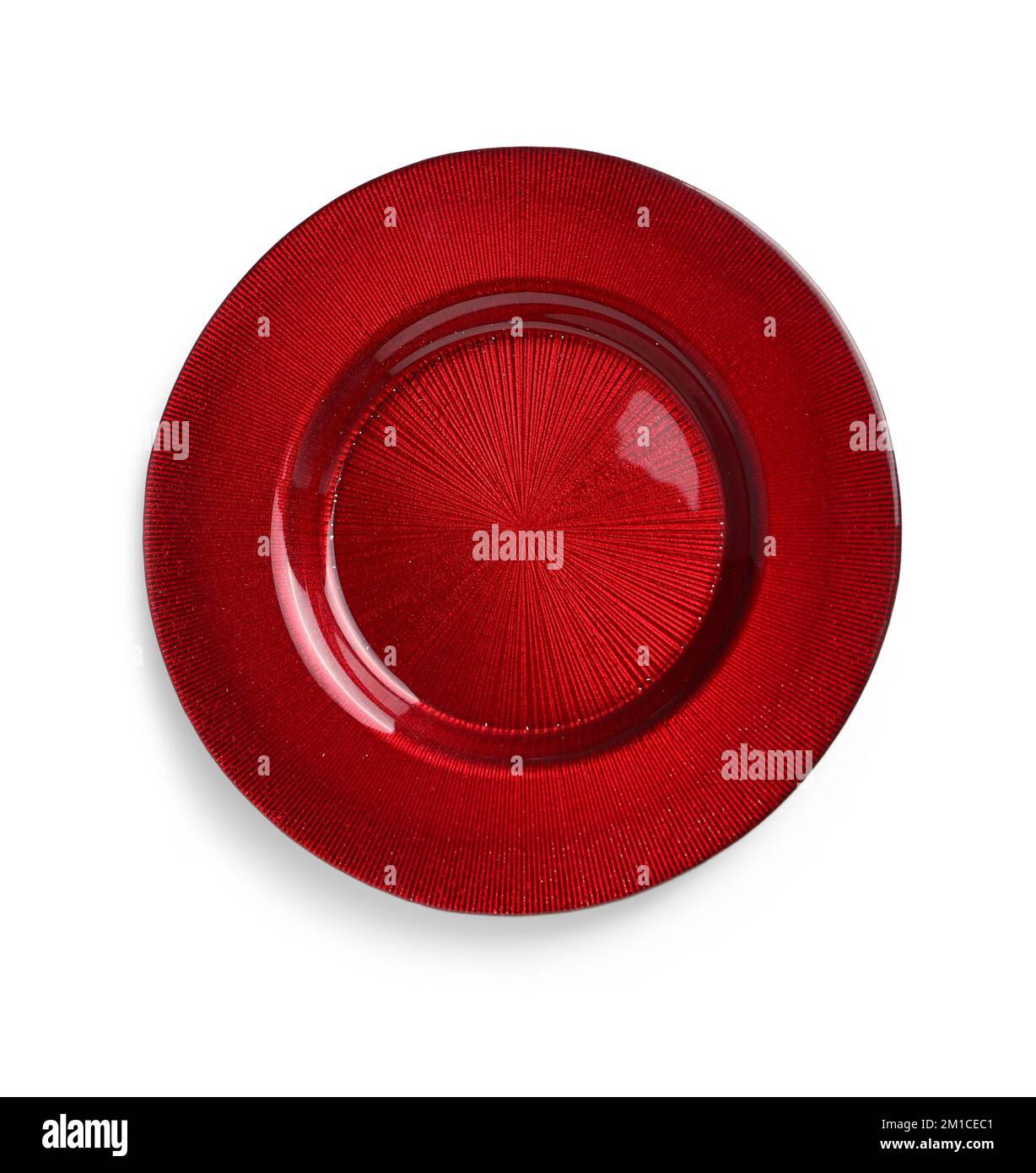Stylish red plate on white background Stock Photo - Alamy