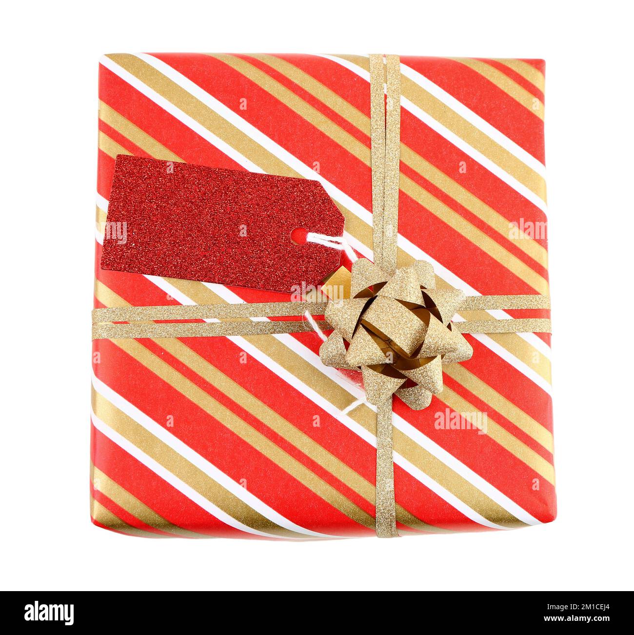 Beautiful Christmas gift isolated on white background Stock Photo - Alamy