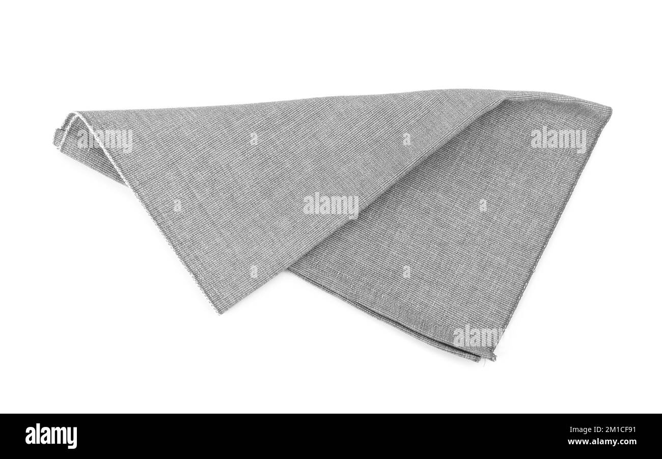 Grey napkin on white background Stock Photo - Alamy