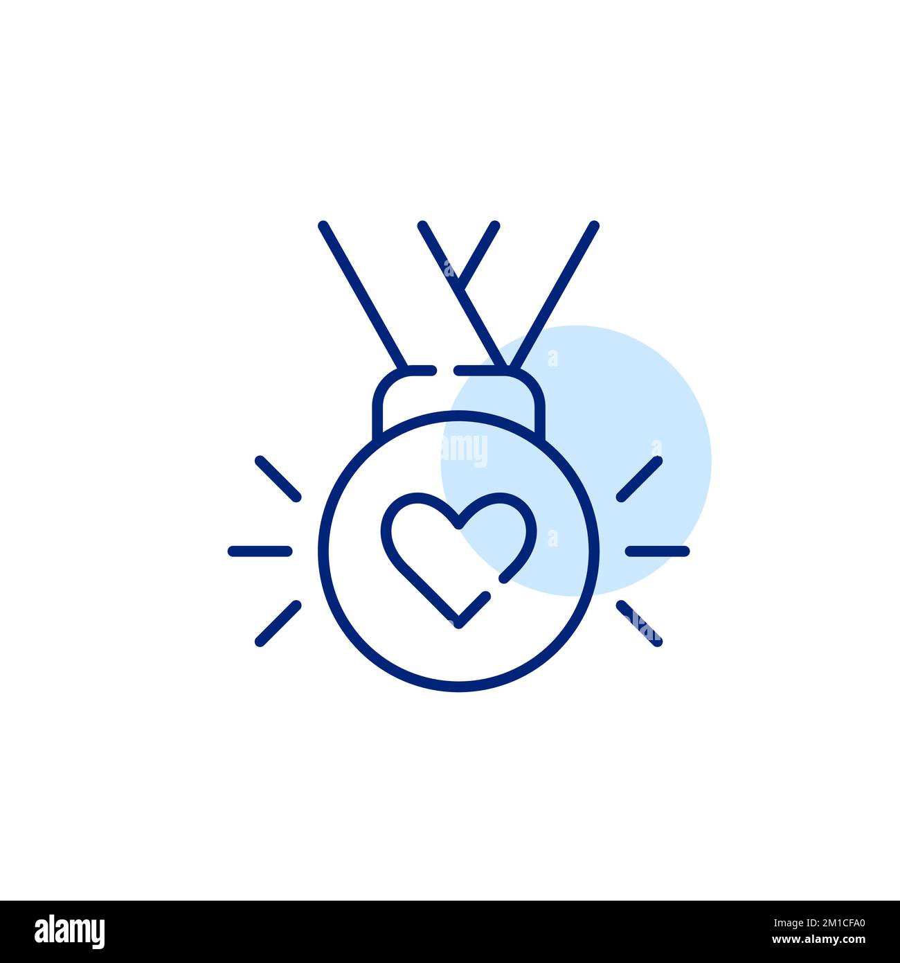 Medal with heart on it. Symbol of quality approval and customer love ...